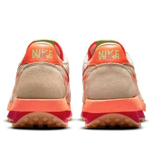 Nike X Sacai X Clot Ldwaffle "net Orange Blaze" Sneakers - Creamwhite/orange