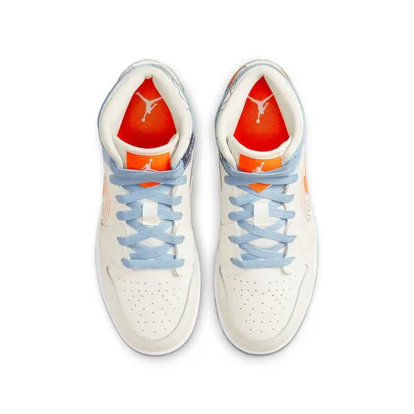 JORDAN 1 Mid Se 'stitch - White/orange