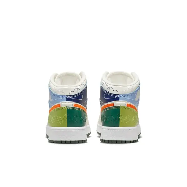 JORDAN 1 Mid Se 'stitch - White/orange