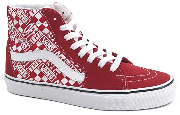 VANS Sk8-hi 'off The Wall' High Top Sneakers - Red/white