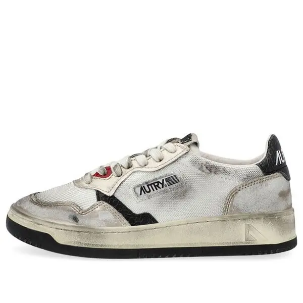 AUTRY Low Super Vintage Mesh Sneakers - White/black