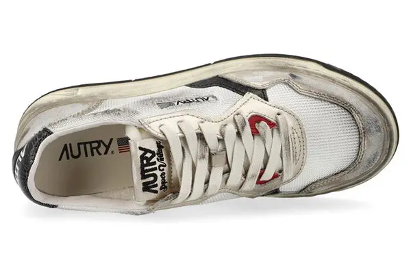 AUTRY Low Super Vintage Mesh Sneakers - White/black