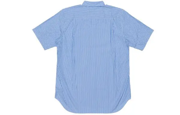 Play Comme Des Garcon Striped Short Sleeve Shirt With Emblem