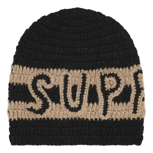 Supreme Fw25 Crochet Logo Beanie - Black