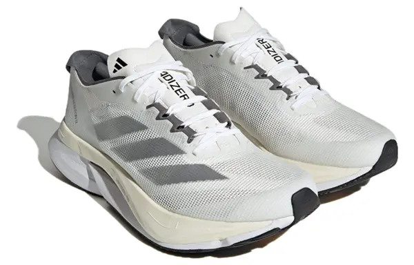 Adidas Adizero Boston 12 Athletic Sneakers - Cloud White/silver Metallic/grey Five
