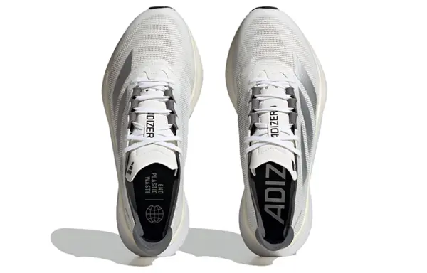 Adidas Adizero Boston 12 Athletic Sneakers - Cloud White/silver Metallic/grey Five