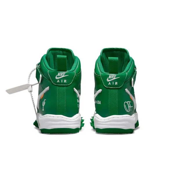 Nike X Off-white Air Force 1 Mid Sp Leather 'pine Green - Pine Green/white-white
