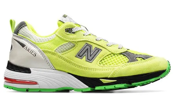 NEW BALANCE Aries X 991 Made In England - Yellow/gray/green