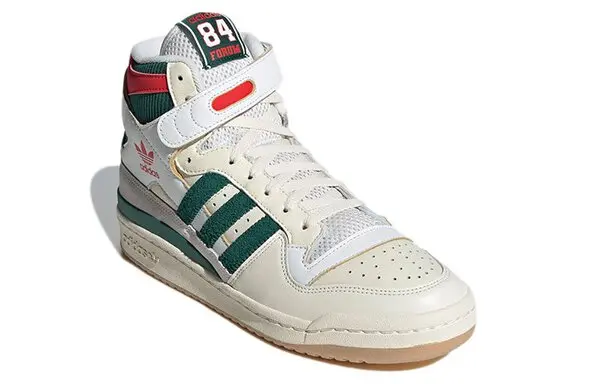 Adidas Originals Forum 84 High Top Sneakers - White/green/red