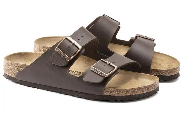 BIRKENSTOCK Arizona Birko Flor Slides - Brown