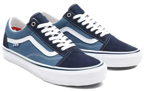 VANS Skate Old Skool Navy Checkerboard Sneakers - Blue/white