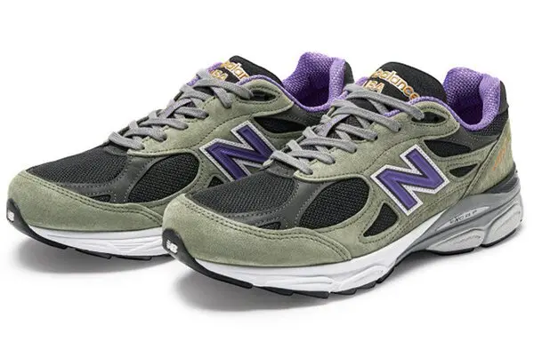 NEW BALANCE 990v3 Made In Usa "olive Leaf" Sneakers - Army Green/black