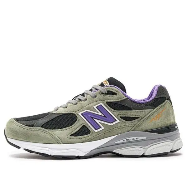 NEW BALANCE 990v3 Made In Usa "olive Leaf" Sneakers - Army Green/black