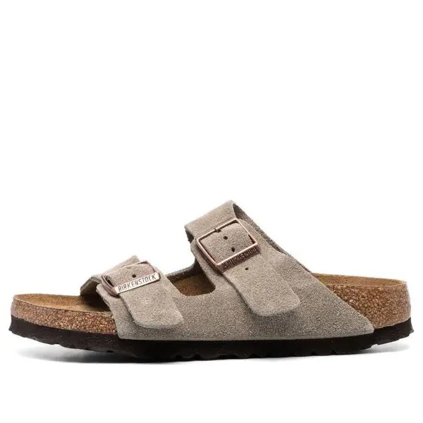 BIRKENSTOCK Arizona Soft Footbed Suede Leather Sandals - Tan