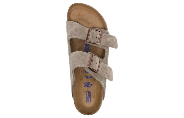 BIRKENSTOCK Arizona Soft Footbed Suede Leather Sandals - Tan