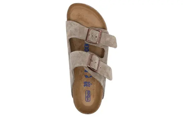 BIRKENSTOCK Arizona Soft Footbed Suede Leather Sandals - Tan