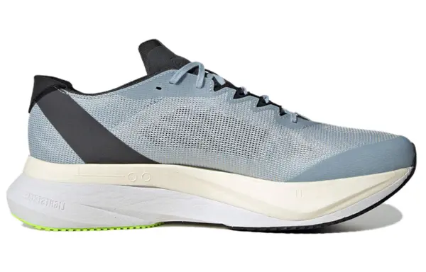 Adidas Adizero Boston 12 Athletic Lace-up Sneakers - Wonder Blue/lucid Lemon/carbon