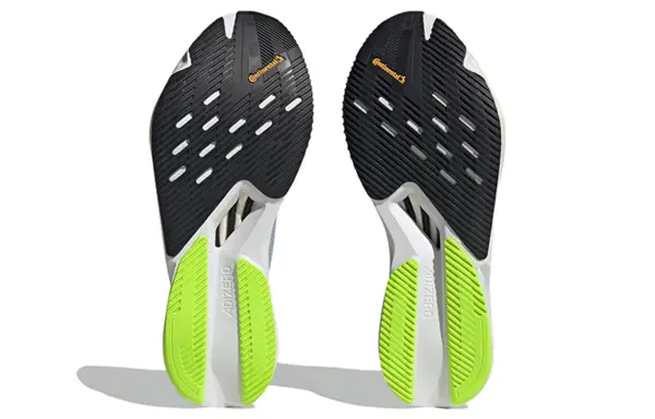 Adidas Adizero Boston 12 Athletic Lace-up Sneakers - Wonder Blue/lucid Lemon/carbon