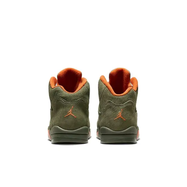 JORDAN 5 Retro High Top Sneakers - Army Olive/solar Orange