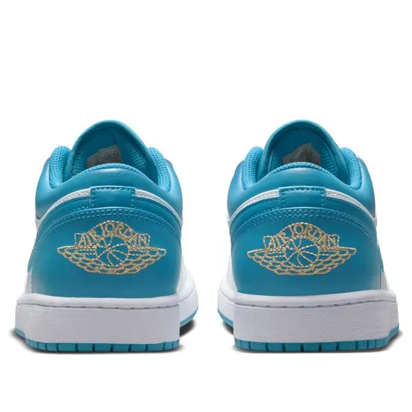 JORDAN Air 1 Low "aquatone" Leather Sneakers - Aquatone/celestial Gold/white