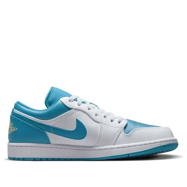 JORDAN Air 1 Low "aquatone" Leather Sneakers - Aquatone/celestial Gold/white