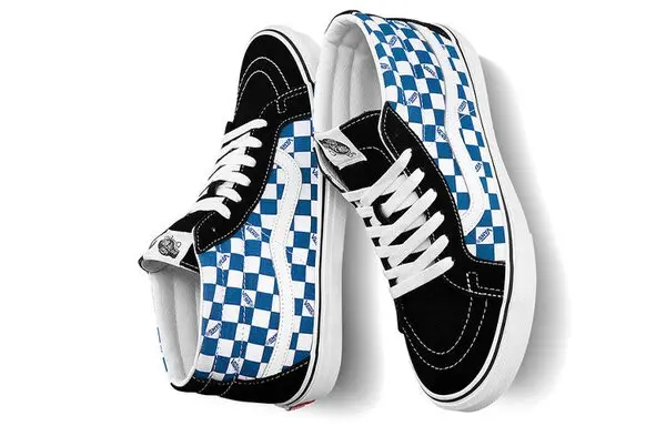 VANS Sk8-mid Checkerboard Sneakers - Bluewhite