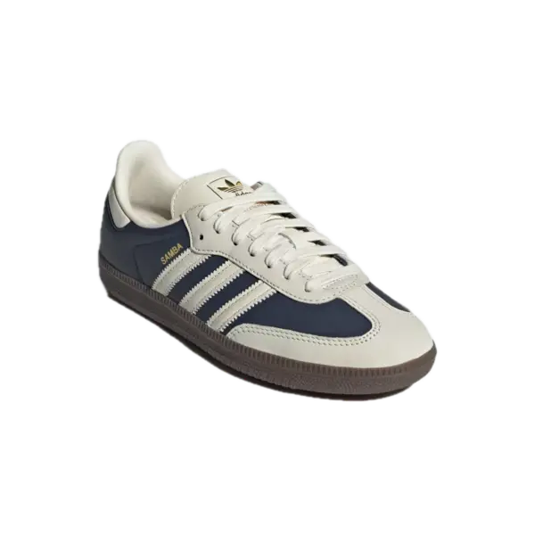 Adidas Samba Lace-up Sneakers - Night Indigo/cream White/gold Metallic