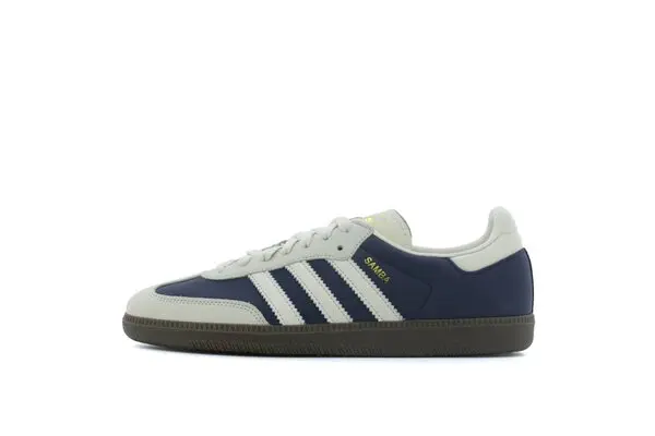 Adidas Samba Lace-up Sneakers - Night Indigo/cream White/gold Metallic