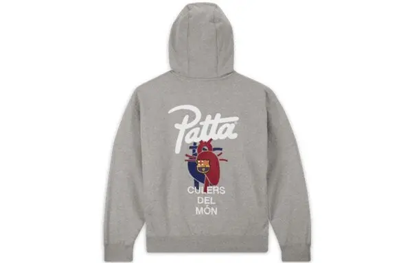 Nike Fc Barcelona X Patta Solo Swoosh Hoodie 'grey - Grey/multi-color