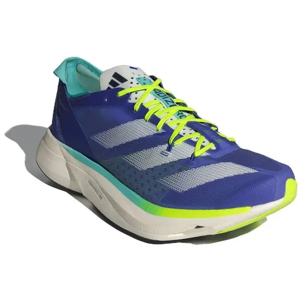 Adidas Adizero Adios Pro 3 Athletic Sneakers - Cobalt Blue/zero Metalic/lucid Lemon