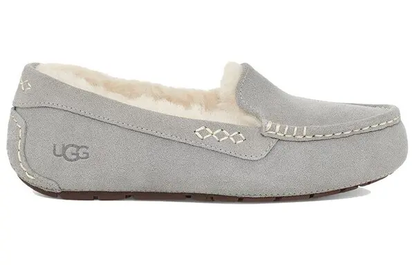 UGG Ansley Suede Moccasin Slippers - Grey