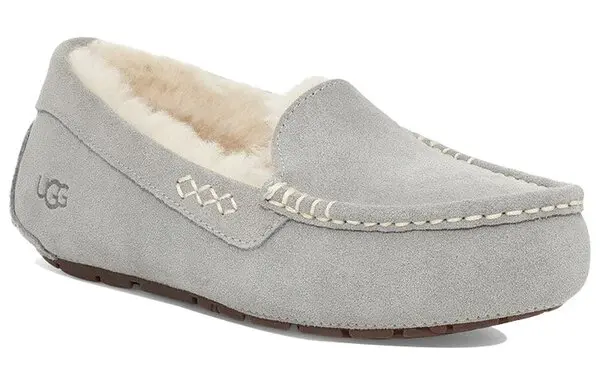 UGG Ansley Suede Moccasin Slippers - Grey