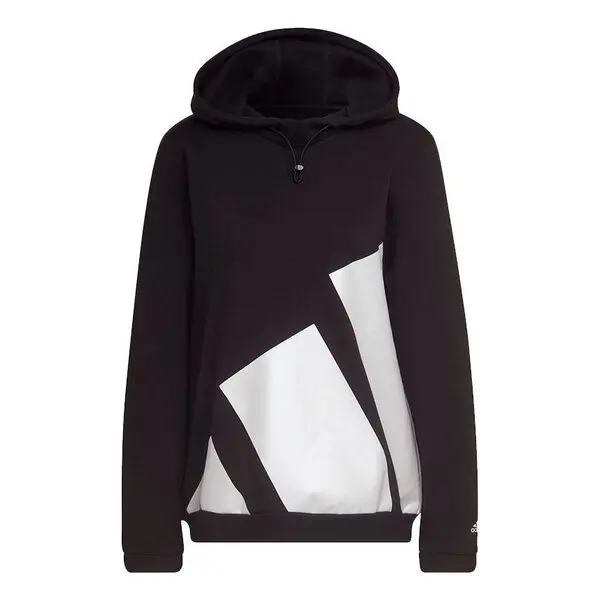 Adidas Colorblock Large Logo Sports Hoodie Black - Default Color