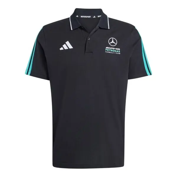 Adidas Mercedes-amg F1 Team Dna Polo Shorts 'black Semi Mint Rush - Black/semi Mint Rush