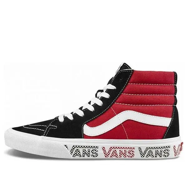 VANS Sk8-hi Sidewall Logo Suede Skate Shoes - Black/racing Red