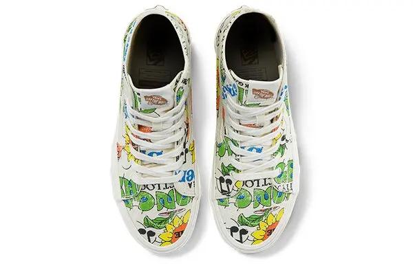 VANS Sk8-hi Tapered Canvas Sneakers - White/green