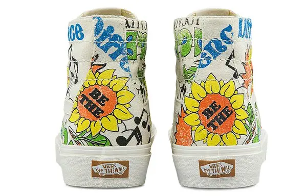 VANS Sk8-hi Tapered Canvas Sneakers - White/green