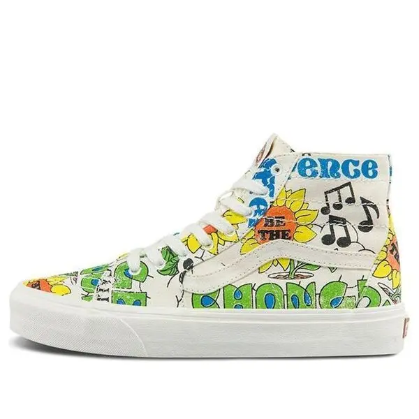VANS Sk8-hi Tapered Canvas Sneakers - White/green