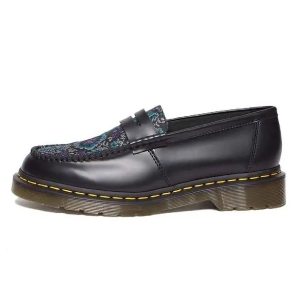 Dr. Martens Penton Floral Jacquard Loafers - Black