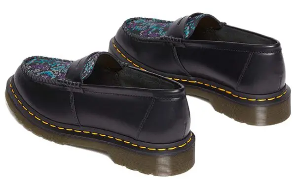 Dr. Martens Penton Floral Jacquard Loafers - Black