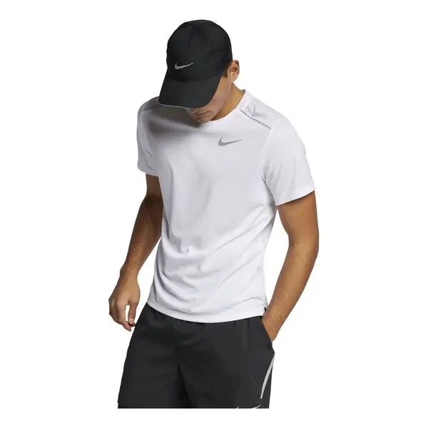 Nike Dri-fit Miler Running Short Sleeve - White