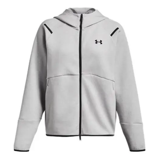 Under Armour Unstoppable Fleece Full Zip Jacket - Light Grey/black