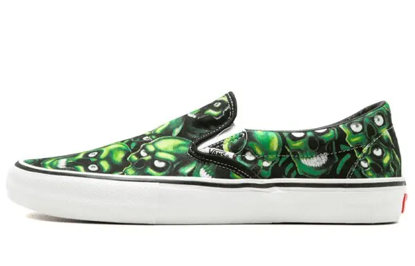 VANS Supreme X Slip-on 'glow-in-the-dark Skull Pile - Black