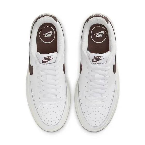 Nike Court Vision Alta Platform Sneakers - White/brown