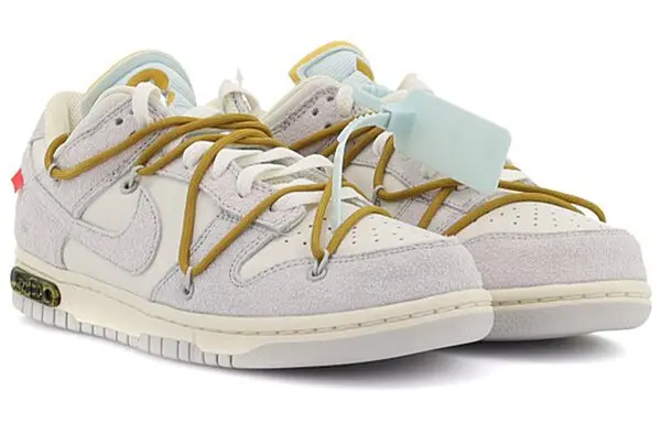Nike Off-white X Dunk Low "lot 37 Of 50 - Gray/white