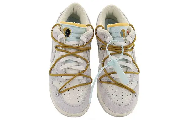 Nike Off-white X Dunk Low "lot 37 Of 50 - Gray/white