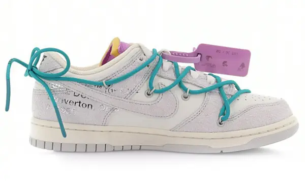 Nike X Off-white Dunk Low 'lot 36 Of 50' Sneakers - Gray/white