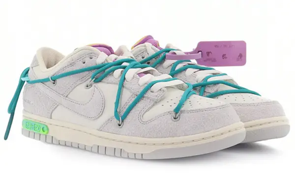 Nike X Off-white Dunk Low 'lot 36 Of 50' Sneakers - Gray/white