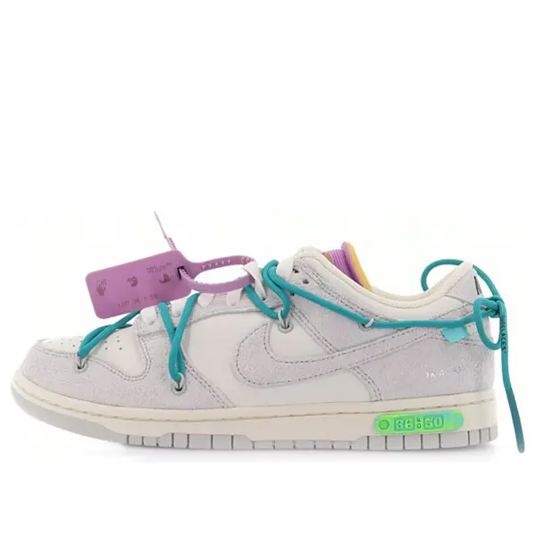 Nike X Off-white Dunk Low 'lot 36 Of 50' Sneakers - Gray/white