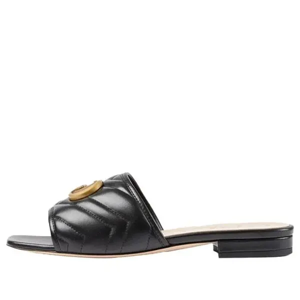 Gucci Double G Quilted Leather Slides